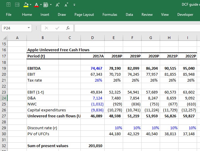 Discounted Cash Flow Excel Template