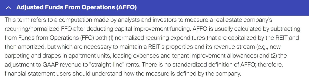 Adjusted Funds from Operations (AFFO) | Formula + Calculator