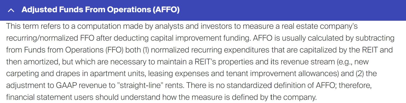 Adjusted Funds from Operations (AFFO) | Formula + Calculator