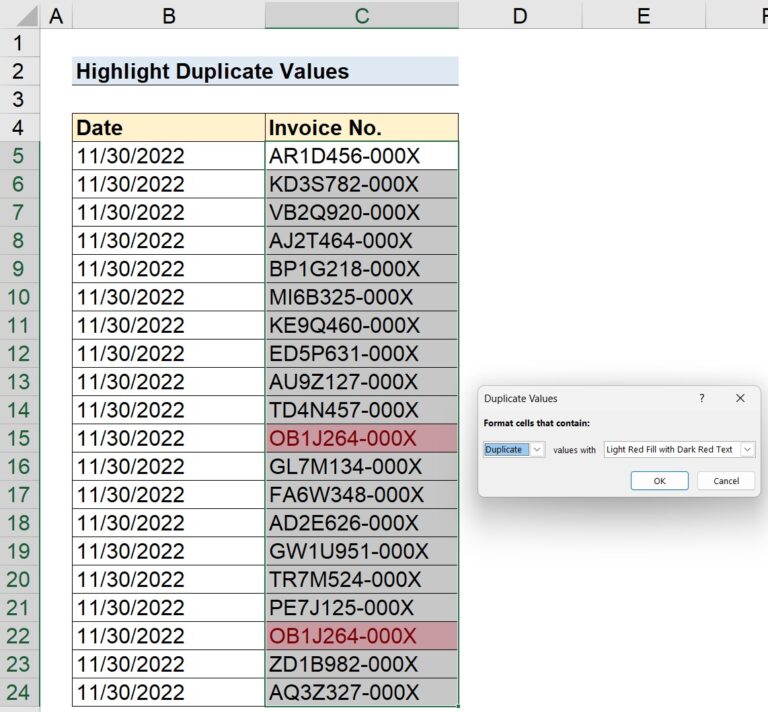 Highlight Duplicate Values in Excel | Shortcut + Examples