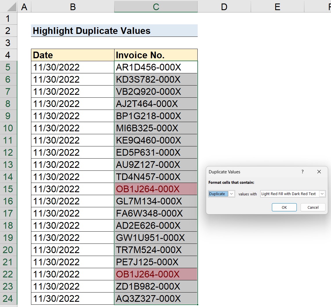 Highlight Duplicate Values In Excel Shortcut Examples Highlight Duplicate Values In Excel Shortcut Examples