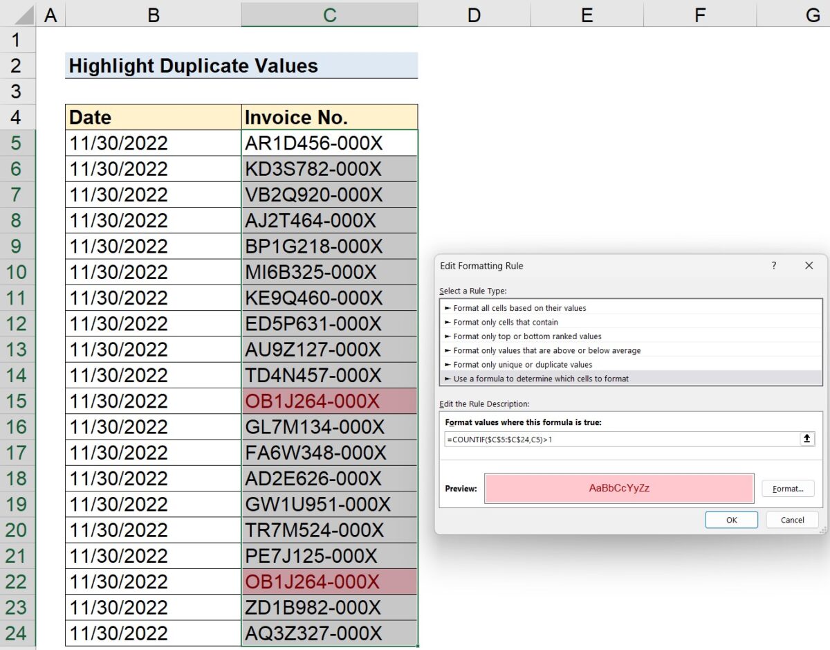 Highlight Duplicate Values In Excel Shortcut Examples