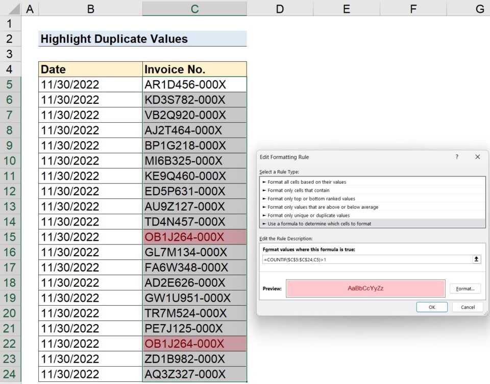 Highlight Duplicate Values in Excel | Shortcut + Examples