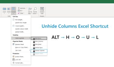 Unhide Columns in Excel | Shortcut + Examples