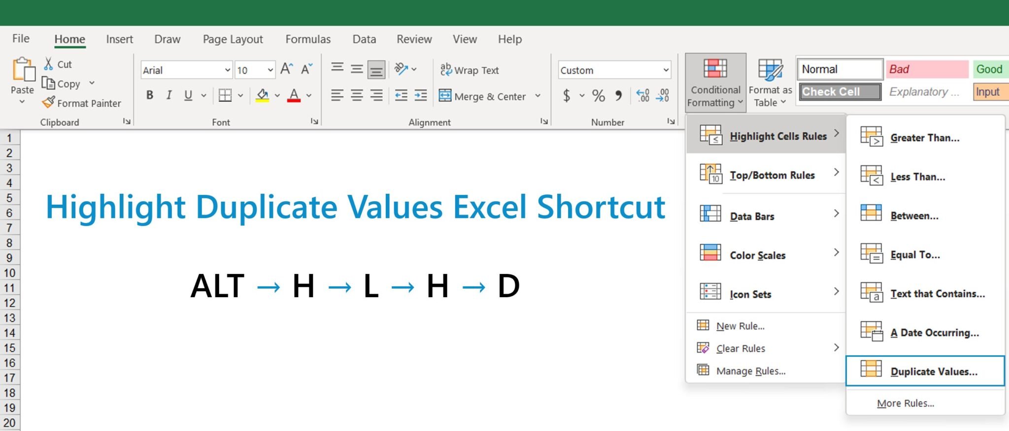 Highlight Duplicate Values in Excel | Shortcut + Examples