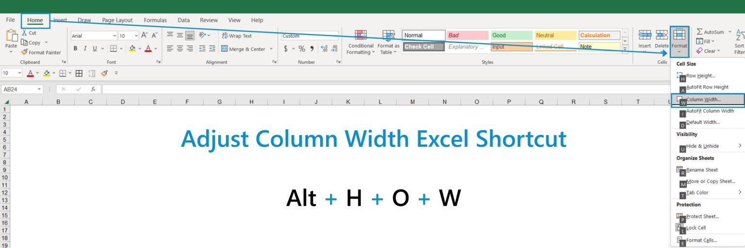 Adjust Column Width in Excel | Shortcut + Examples