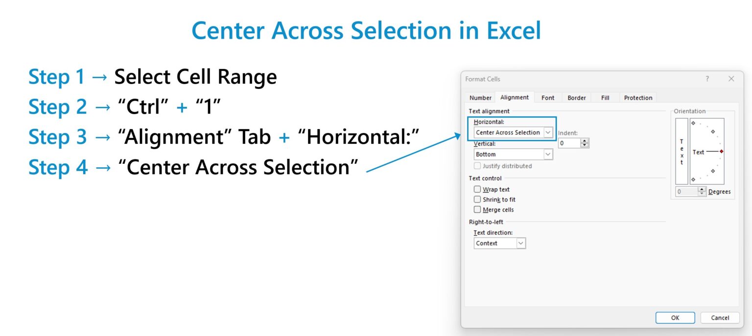Center Across Selection in Excel | Shortcut + Examples
