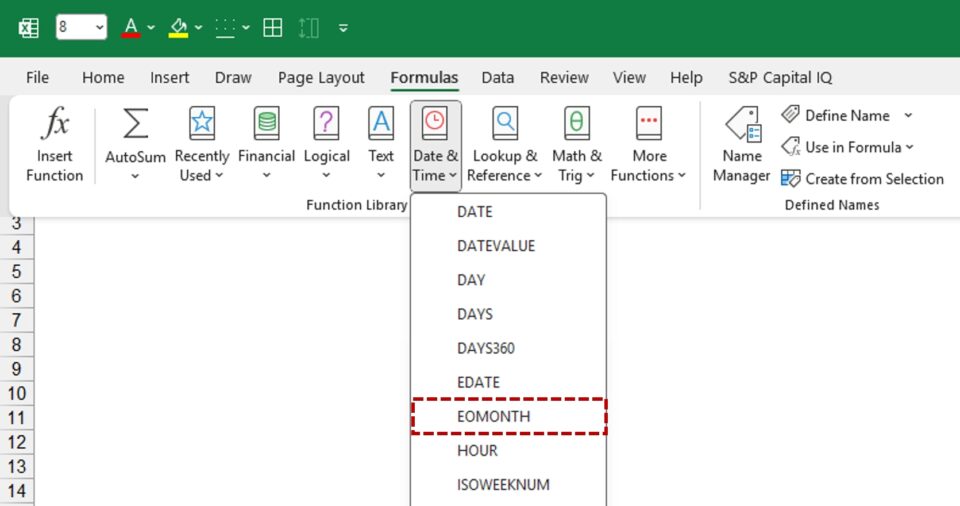 EOMONTH Function in Excel | Formula + Calculator