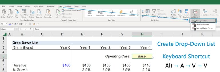Excel Drop-Down List | Shortcut + Calculator