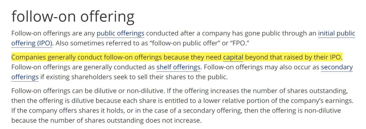 Secondary Offering | Definition + Examples
