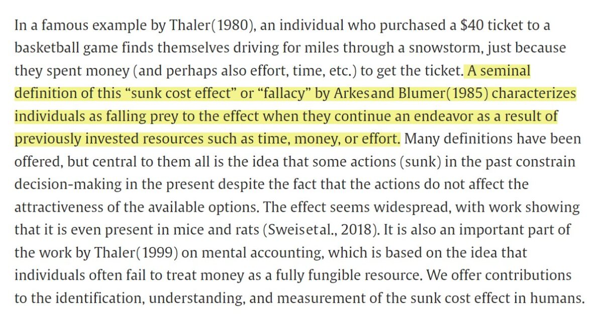 Sunk Cost Fallacy | Definition + Examples