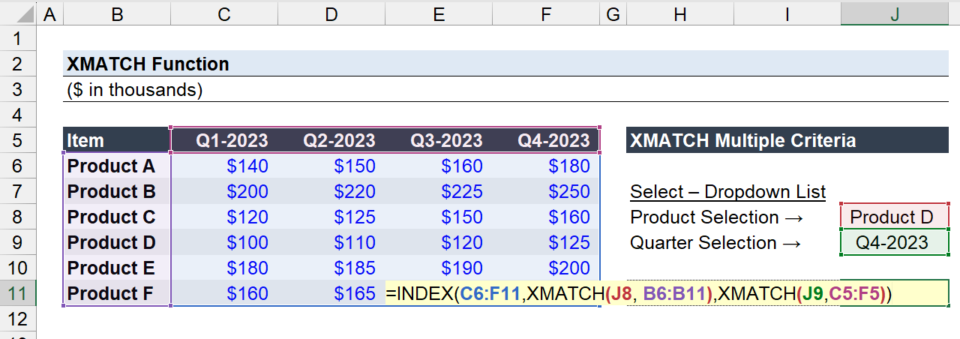 XMATCH Function in Excel | Formula + Calculator